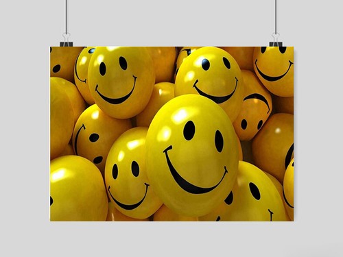 SMILEY FACES POSTER MOOD POSITIVE EMOJI FACES A3 A4 SIZE EDM | eBay