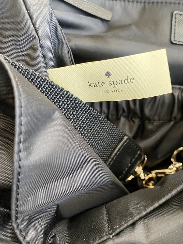 NWT Kate Spade Wilson Road Black Nylon Tote Kaylie Baby Bag Retail $349 ...