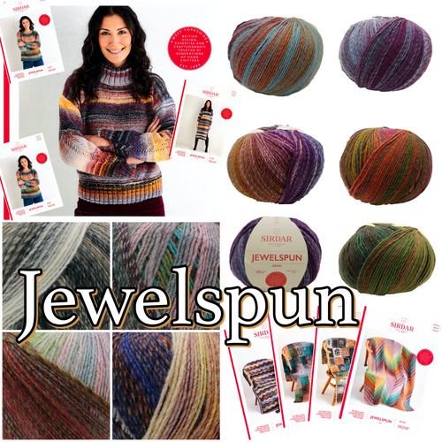 Sirdar JEWELSPUN & Patterns Aran Variegated Knitting Crochet Yarn 200g ...