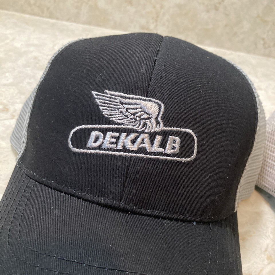 2 NEW Dekalb Seed Corn Winged Logo Black Gray Mesh Farm Hat Cap | eBay