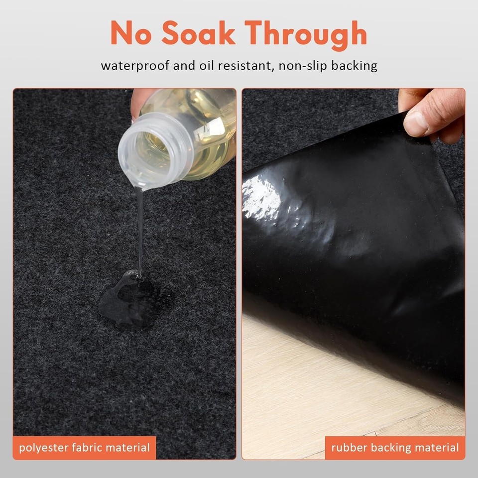 60 X 36 Inch Oil Spill Mat, Garage Floor Mat under Car Driveway Mats ...