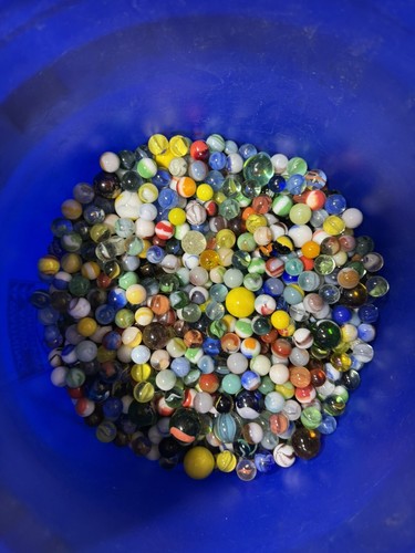 Lot of 300+ (over 3 lbs) of Agate Swirl Marbles Various Colors And Cat ...