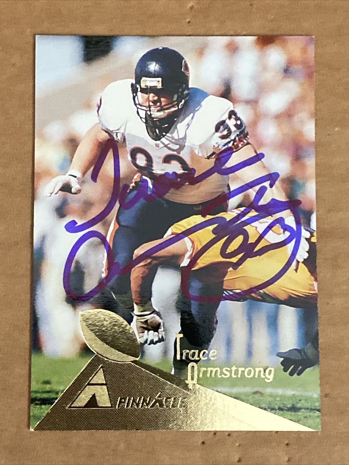 1994 Pinnacle #43 Trace Armstrong AUTOGRAPHED AUTO Card Chicago Bears ...