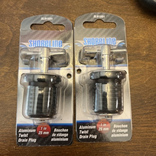 2-Count - 1" inch T-Handle Twist-In BOAT DRAIN PLUG - Aluminum & Rubber ...