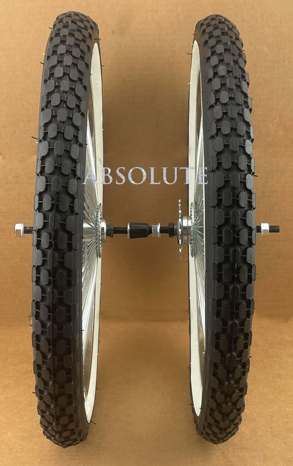 20" DAYTON 144 SPOKE FRONT & COASTER RIMS W/ 20 X 2.125 WHITEWALL ...