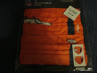 NFL Denver Broncos Adult Gameday Adjustable Face Mask Coverings | eBay