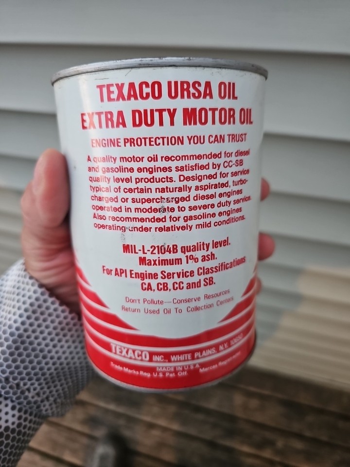 Texaco Ursa ED Motor Oil Quart Full | eBay UK