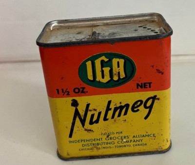 Vintage IGA Brand Nutmeg Spice Tin | eBay