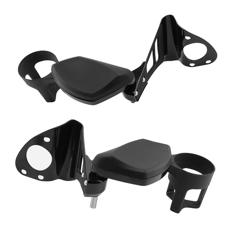 Black Passenger Arm Rests Armrests Drink Holder Fit For Harley Touring ...