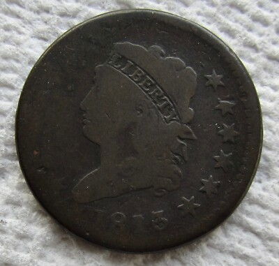 1813 Classic Head Copper Large Cent Rare Key Date Type Coin Full Date ...