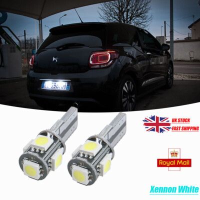 FOR CITROEN C4 DS4 C3 DS3 DS5 T10 5SMD LED WHITE BULBS NUMBER PLATE ...