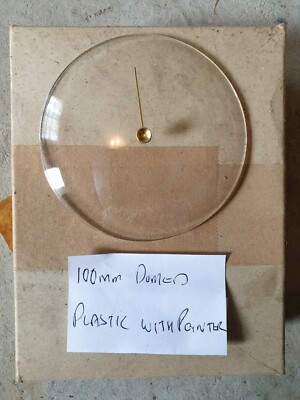 Barometer replacement glass (plastic) 100mm domed with brass pointer ...