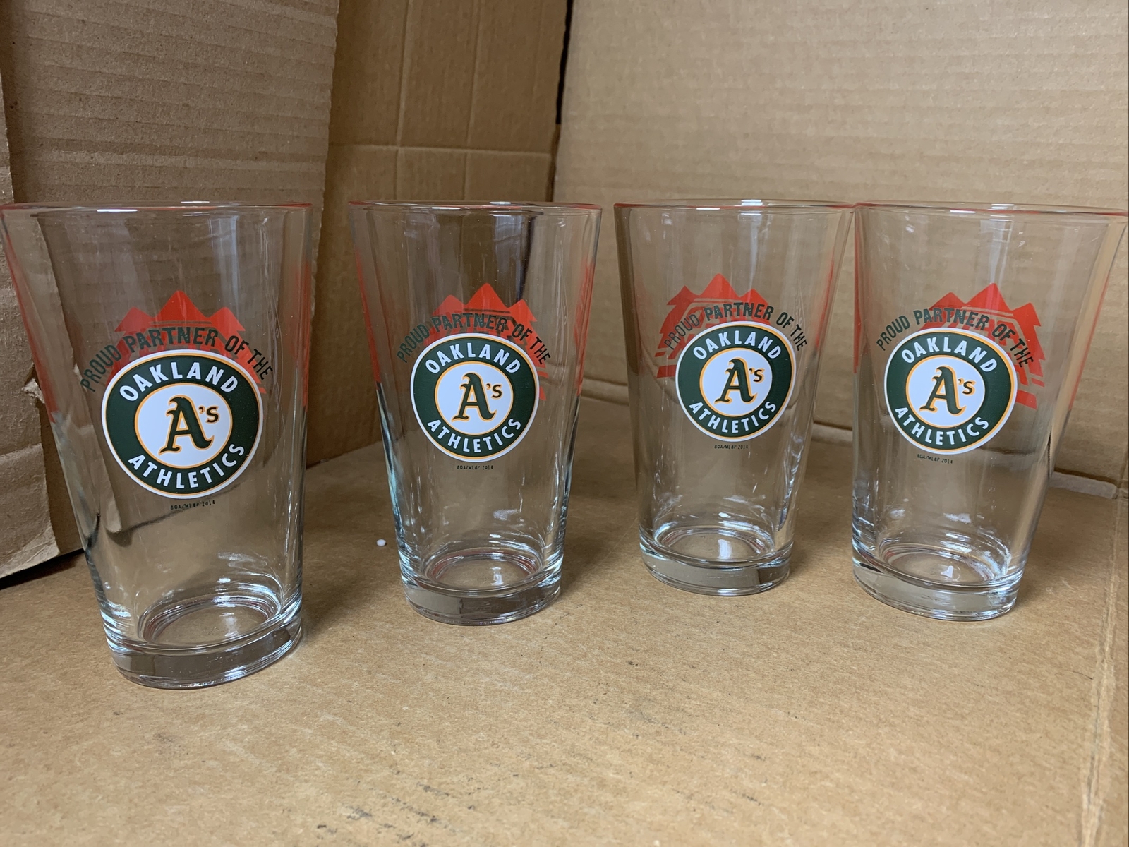 (4x) 2014 Oakland Athletics A's MLB Baseball RED HOOK Brewery Pint ...