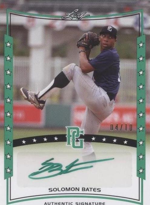 2014 Leaf Perfect Game Showcase - Autographs Solomon Bates #A-SB3 Green ...