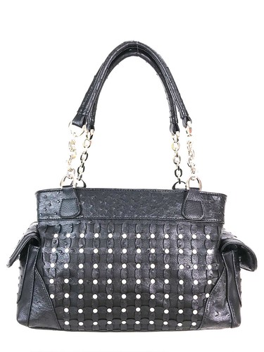 Zzfab Diamond Flower Studded Rhinestone Concealed and Carry Purse Black ...