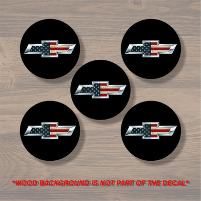 Chevrolet Chevy Bowtie Wheel Center Cap Overlay x5, Vinyl Decal Sticker ...