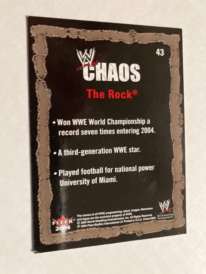 the rock 2004 fleer wwf chaos wwe wrestling card read | eBay