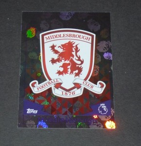BADGE BORO MIDDLESBROUGH FOOTBALL TOPPS MATCH ATTAX PREMIER LEAGUE 2016 ...