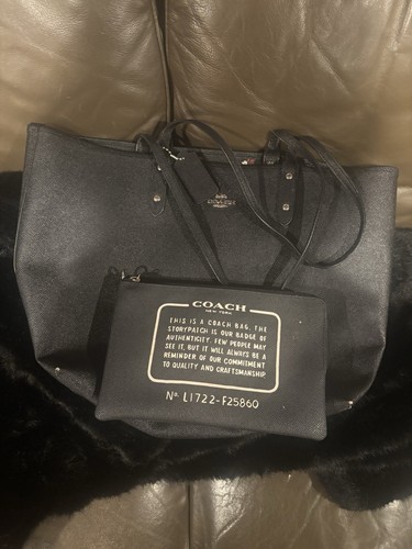 Coach Large Leather Reversible City Tote Bag With Pouch | eBay