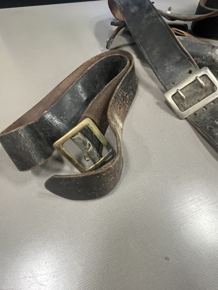 Orig Vintage 1940-1970 Police Office Gun Belts Revolver Leather Lot SAG ...