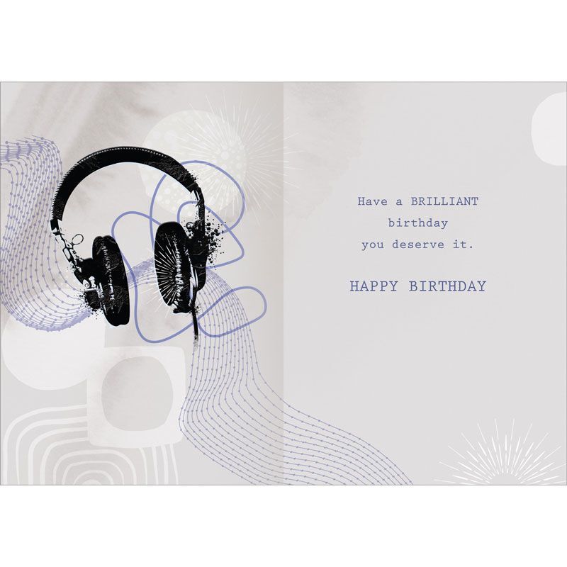 Happy Birthday Have a Great Day! Headphone Card For Male | eBay UK