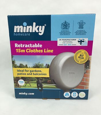 Minky 15m Outdoor Retractable Reel Clothes Washing Line | eBay UK