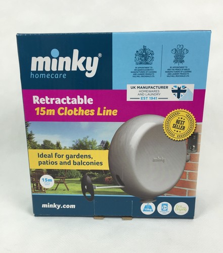 Minky 15m Outdoor Retractable Reel Clothes Washing Line 5010353049873 ...