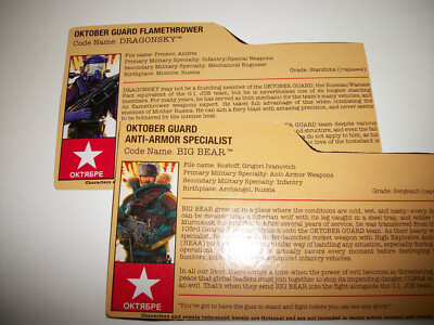 GI Joe 25th Club/Convention Exclusive FSS File Card OKTOBER GUARD Lot ...