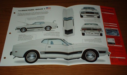 1973 MUSTANG MACH 1 ORIGINAL IMP BROCHURE SPECS INFO 73 I 69 70 72 FORD ...