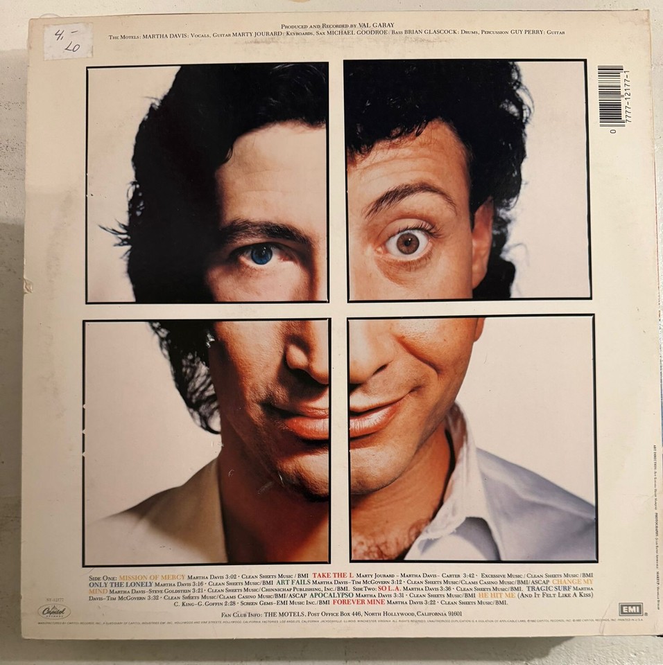 THE MOTELS – ALL FOUR ONE - VINYL LP BLACK ST-12177 EMI 1982 CAPITOL ...