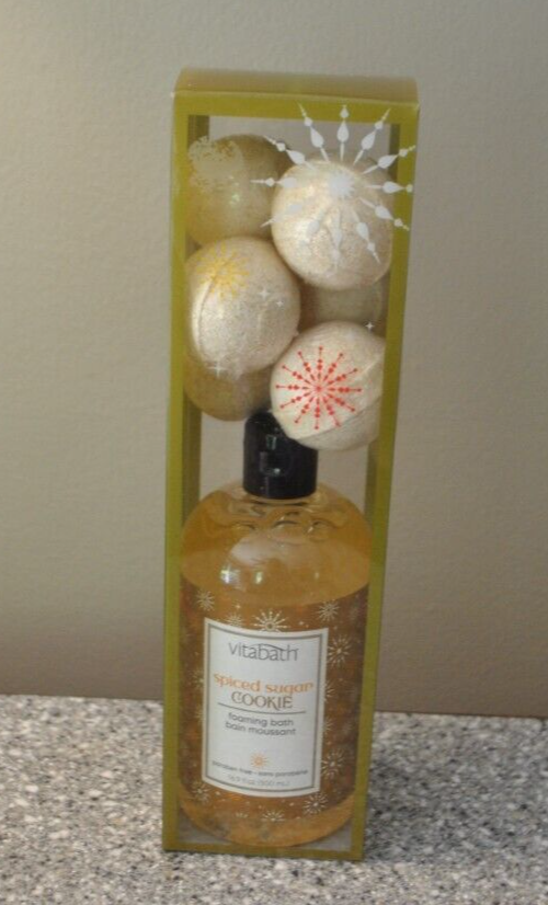 Vitabath Spiced Sugar Cookie Foaming Bath 16.9 oz And 6 Fizzles Set New ...