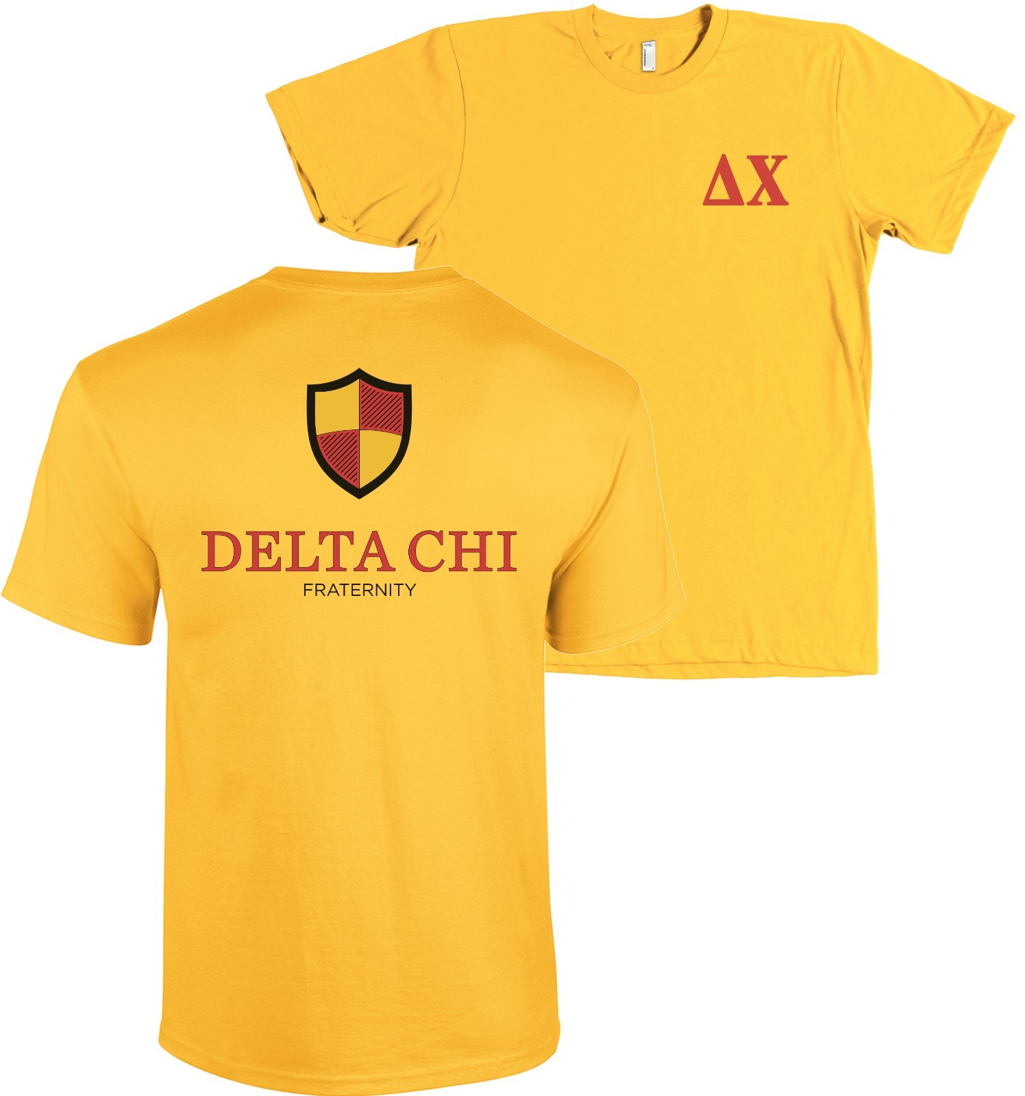 Delta Chi Fraternity Crest Bella + Canvas DX Gold T Shirt NEW | eBay