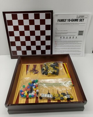 Cardinal Family 10 Games Set Wooden Box Storage Case | eBay