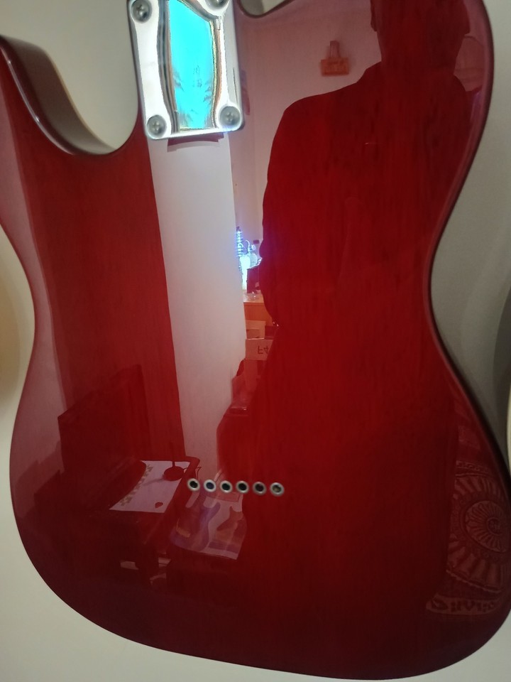 H B TE-90QM Quilted Maple Red Telecaster Electric Guitar Deluxe Series ...