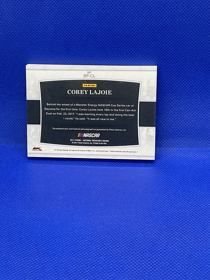 2017 National Treasures Racing COREY LAJOIE Goodyear Booklet Auto/Suit ...