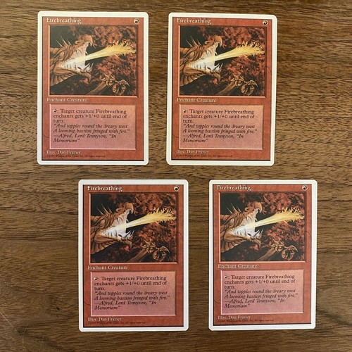 4x Firebreathing NM+ NEVER PLAYED MTG Fourth 4th Ed. Magic x4 FREE ...
