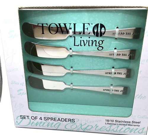 Towle Living Spread The Joy Cheese Spreaders Set of 4 Stainless Steel ...