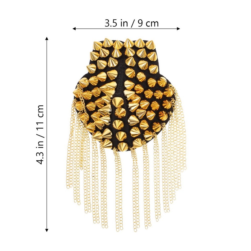 Pair of Rivet Tassel Chain Epaulet Shoulder Boards Badge (Gold) | eBay ...