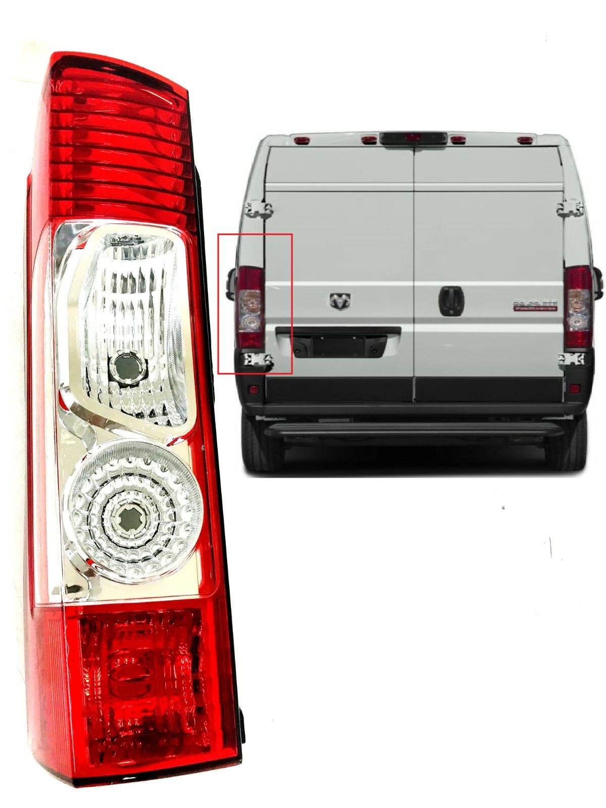 Fits 2014-2024 Ram Promaster 1500 2500 3500 Left Rear Tail Light Lamp ...