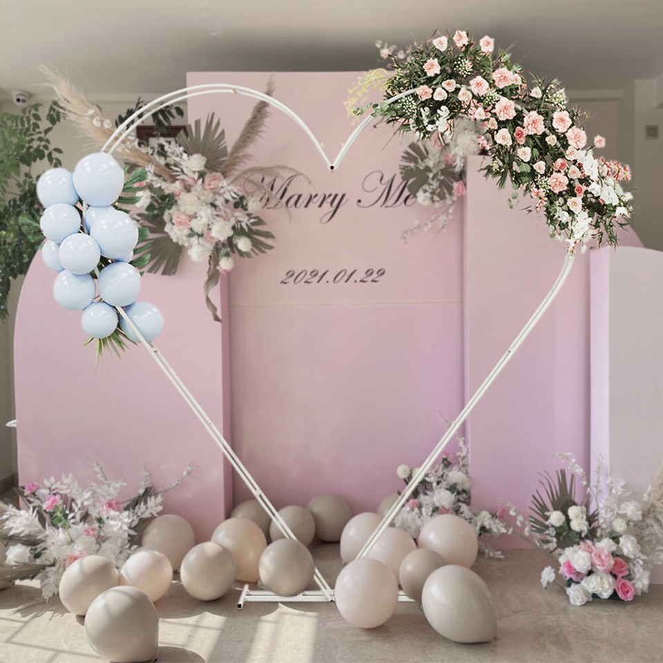 Metal Arch Frame Flower Balloon Display Rack Stand Heart-Shaped Wedding ...