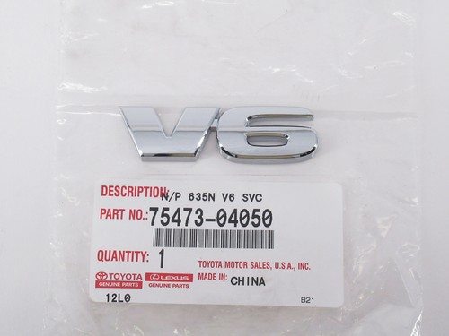 Genuine OEM Toyota 75473-04050 "V6" Chrome Tailgate Emblem 2005-2020 ...