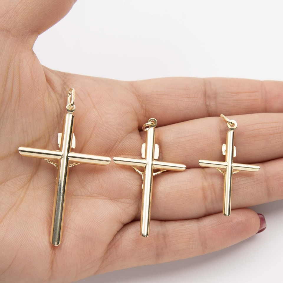 Jesus Crucifix Cross INRI Pendant Real 10K Yellow White Gold All Sizes ...