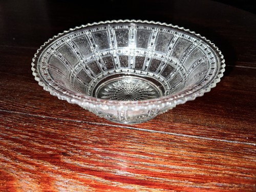 Vintage Imperial Glass Beaded Block Pattern Clear Glass 7-1/2” Footed ...