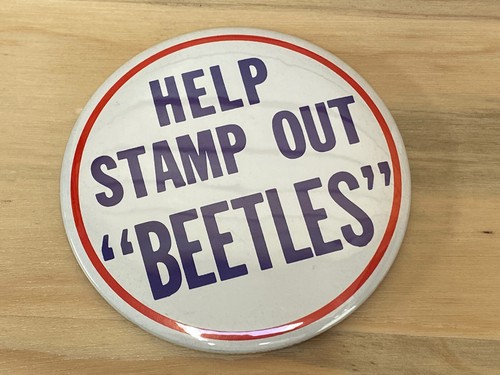1965 THE BEATLES HELP STAMP OUT BEETLES PINBACK Pin | eBay