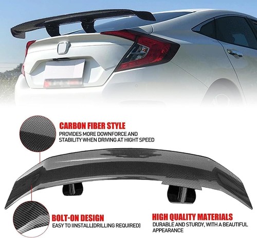 GT Style Car Rear Trunk Spoiler Modified Wing Carbon Fiber Tail-free ...