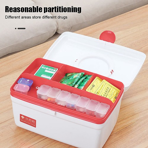 Portable Medicine Storage Box Large Capacity Medicine Kit Family First ...