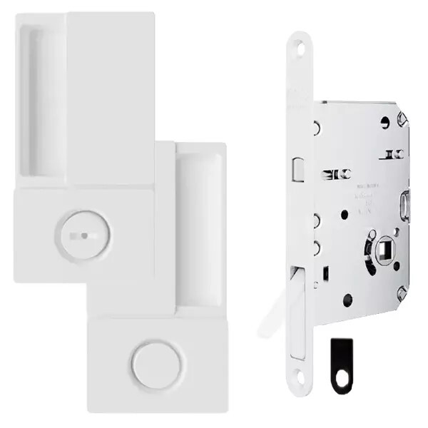 AGB WAVE Sliding Pocket Door Hardware Passage Privacy Entry Lock Set w ...