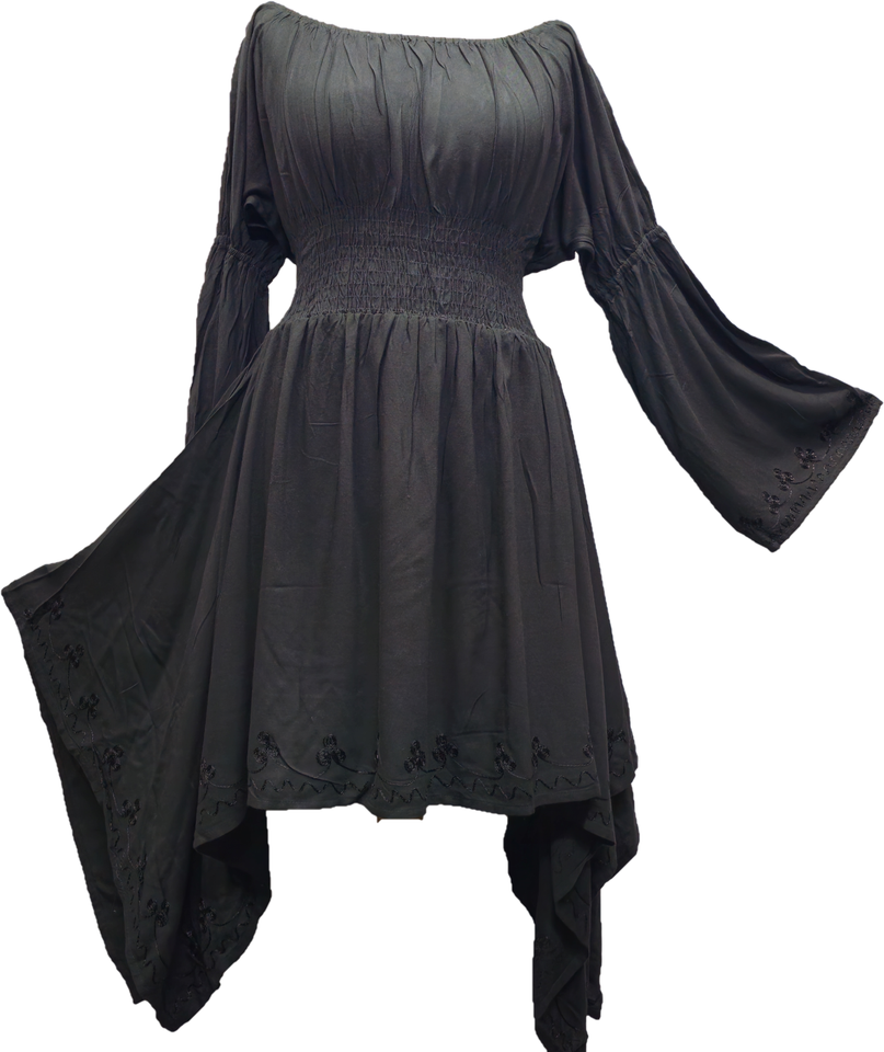 Tunic Blouse Long Sleeve Medieval Renaissance Slimming One Size 8 10 12 ...