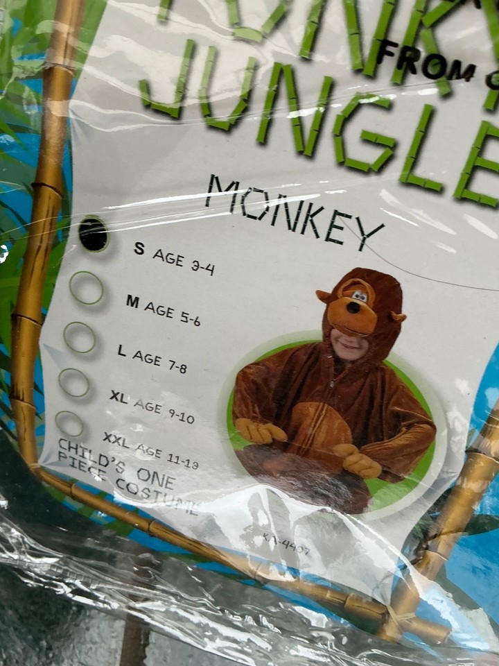 funky jungle monkey fancy dress costume outfit age 3/4 vgc wicked | eBay UK