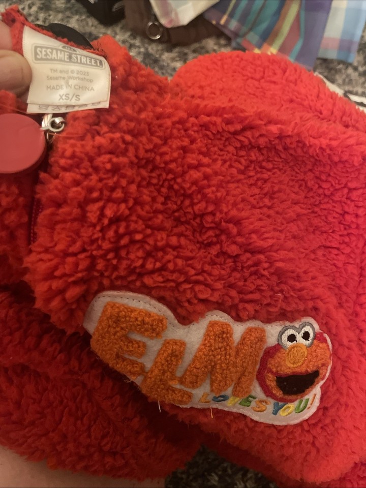 Sesame Street Adult Elmo Costume Halloween Cosplay Plush Union Suit XS ...